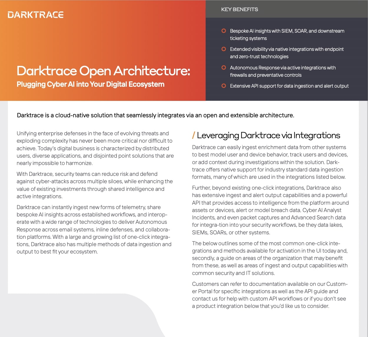 Darktrace Open Architecture: Plugging Cyber AI Into Your Digital Ecosystem | Resources | Darktrace